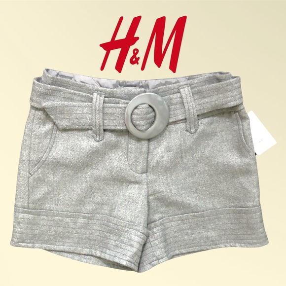 H&M | Shorts | Gray Belted Highwaisted Hm Mini Shorts | Poshmark